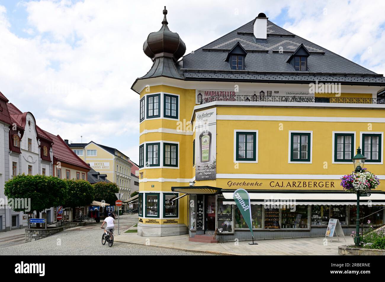 Mariazell, Styria, Austria. June 30, 2023. Historical buildings in ...