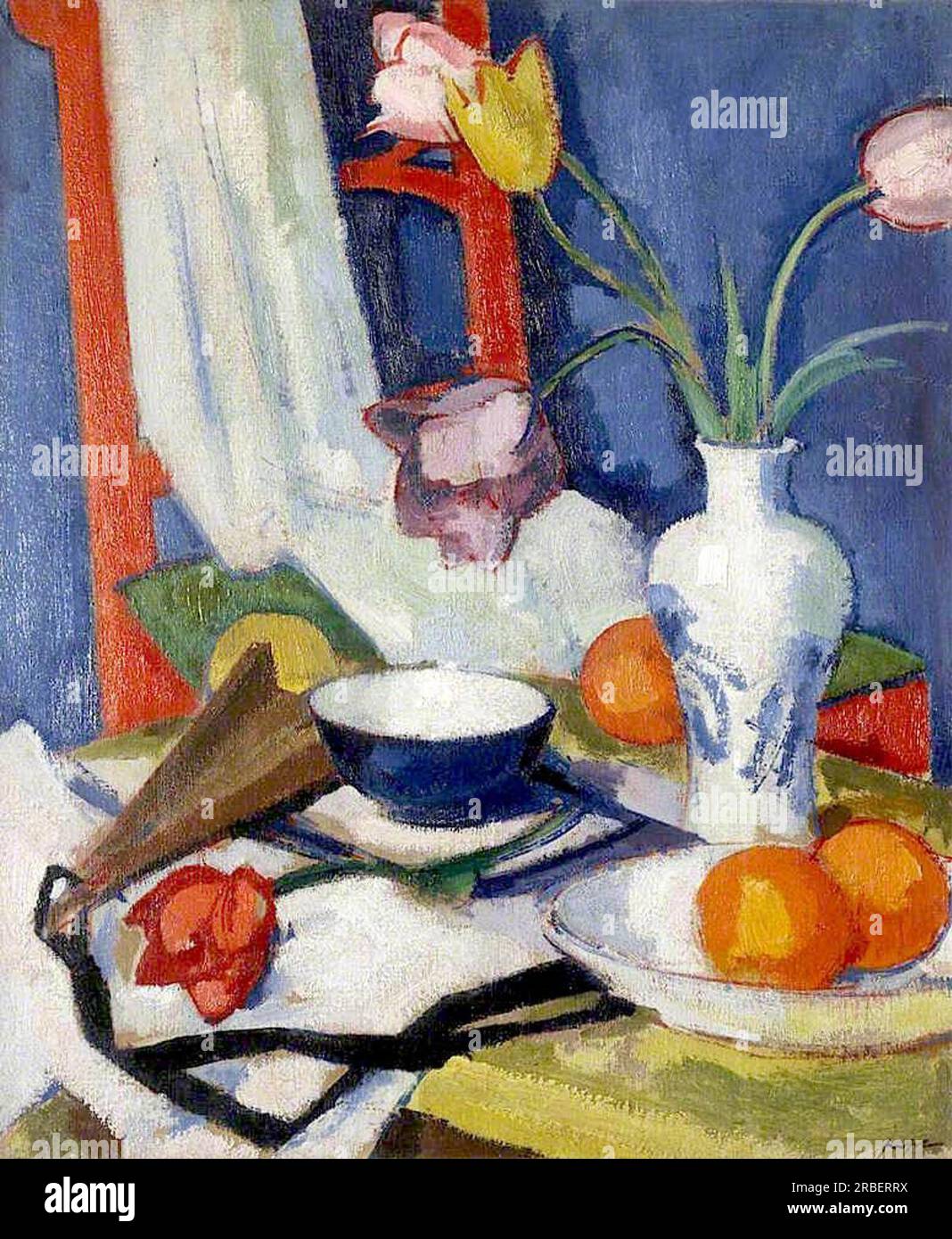Still Life with Tulips and Oranges by Samuel Peploe Stock Photo - Alamy