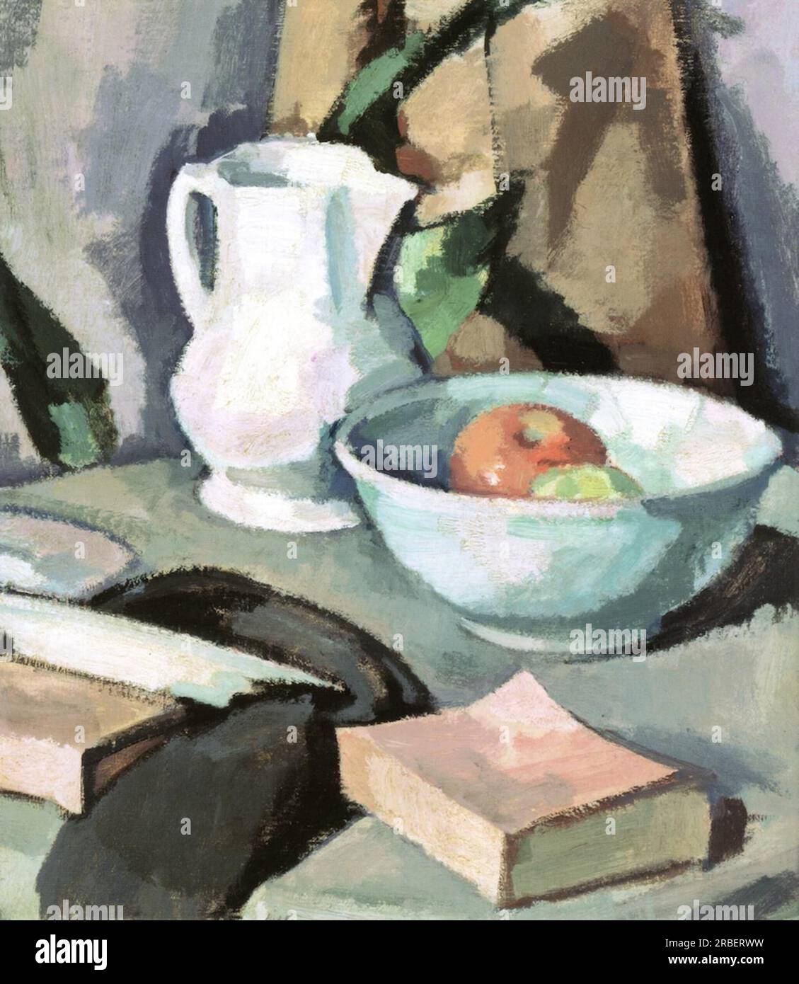Still Life with a Jug and a Bowl of Apples 1924 by Samuel Peploe Stock Photo - Alamy