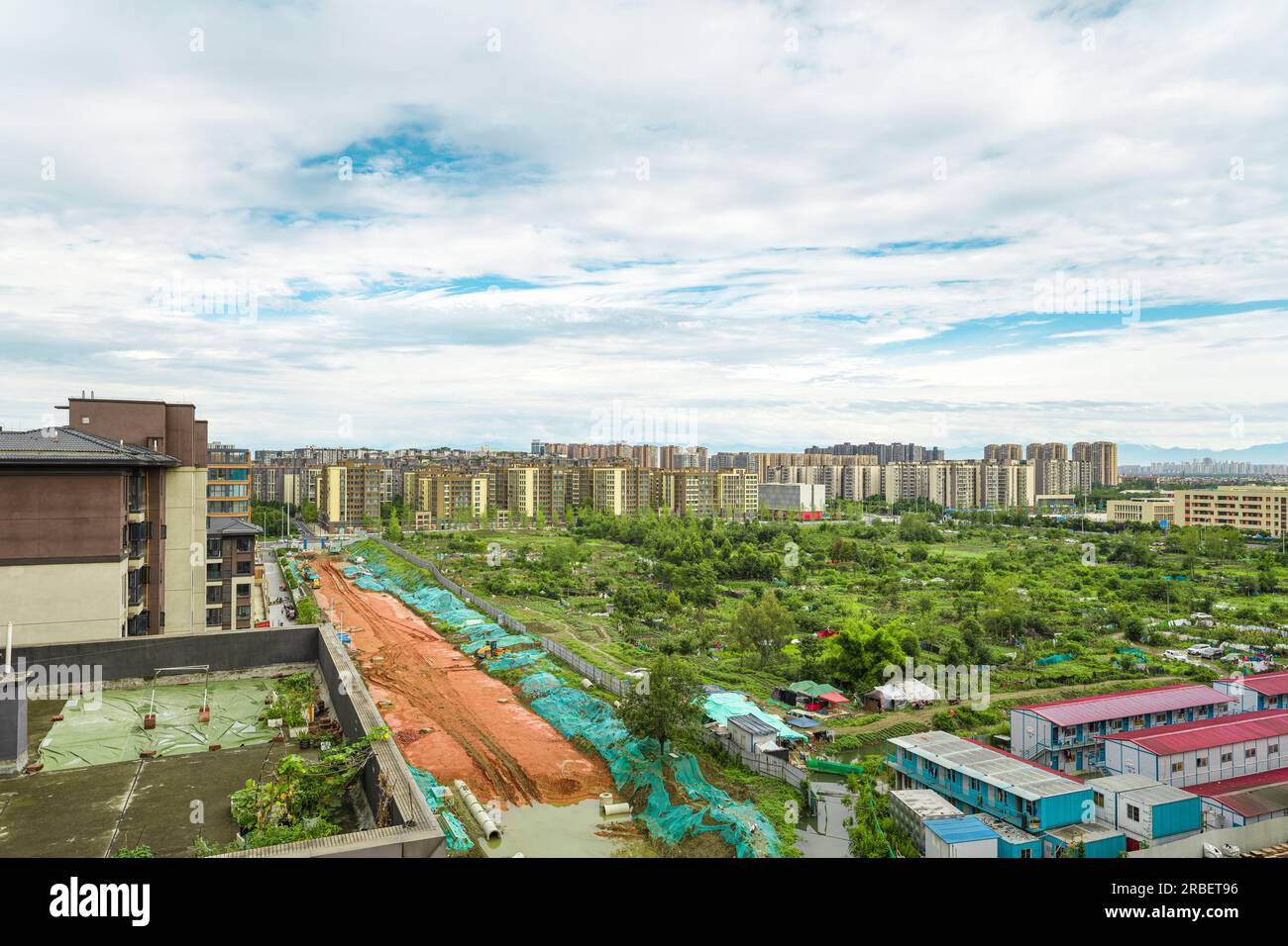 The Chengdu Business City on a cloudy day Stock Photo - Alamy
