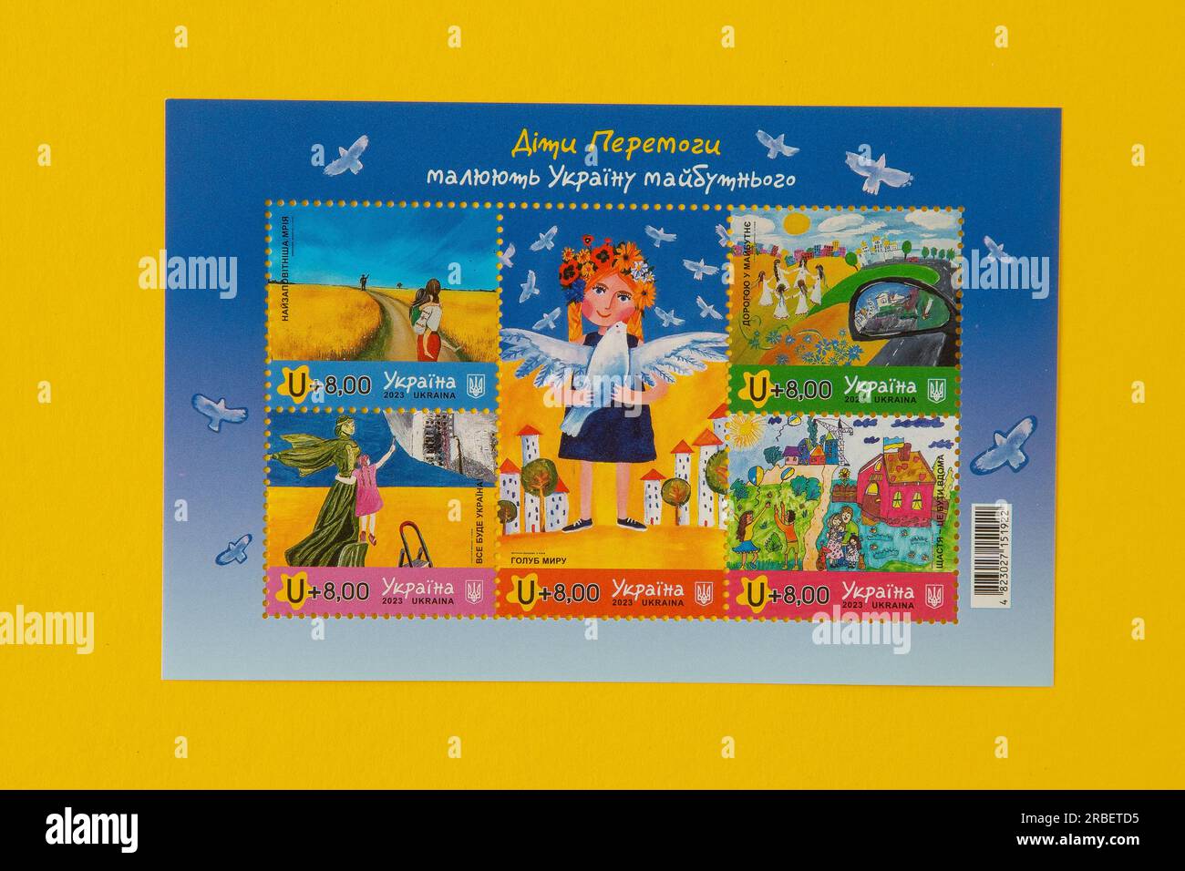 Ukrposhta. A set of different Ukrainian postage stamps and postcards ...