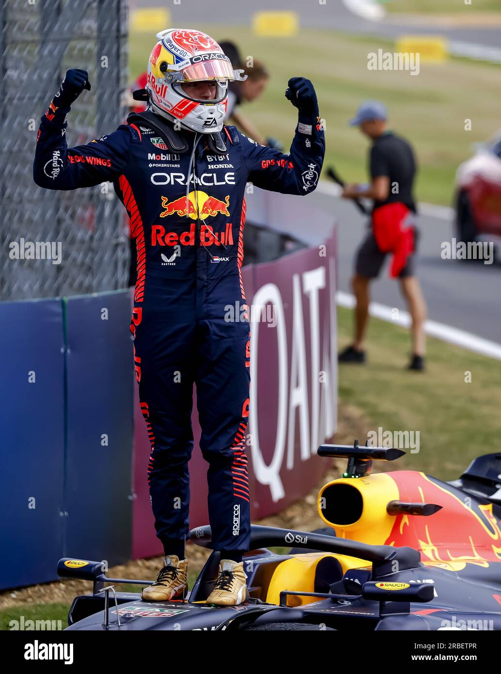 Max verstappen celebrates silverstone hi-res stock photography and ...