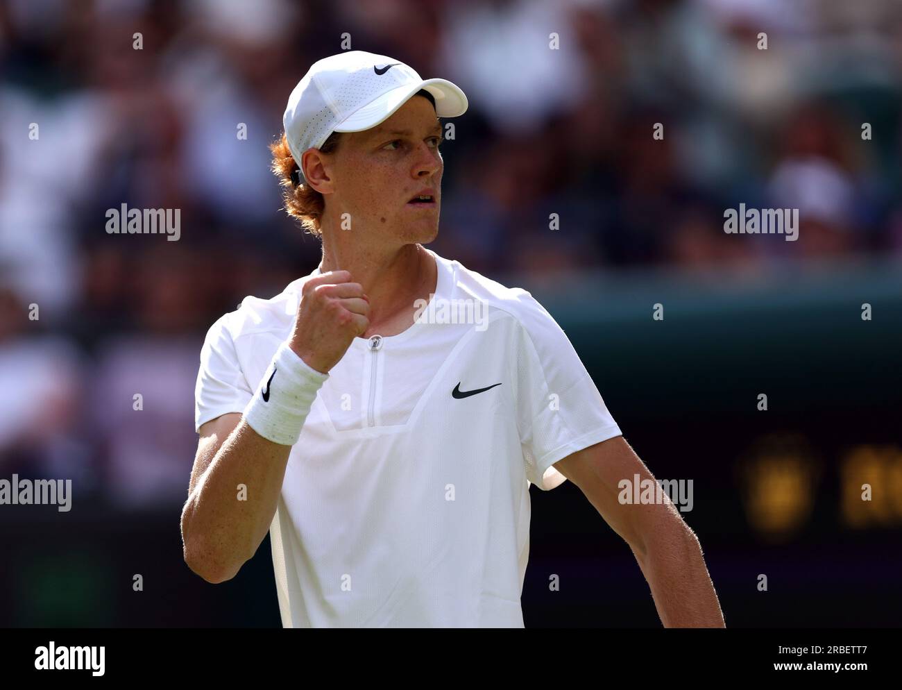 Jannik Sinner reacts during his match against Daniel Elahi Galan (not ...