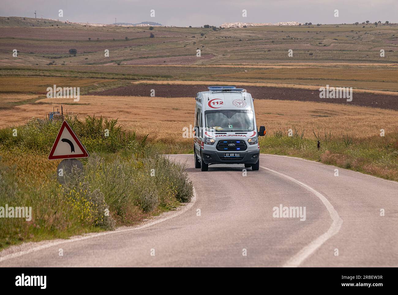 06,18,2023,Eskisehir,Turkey,Ambulance going fast to the accident site ...