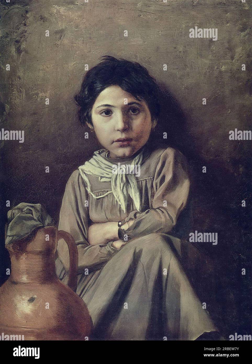 Girl with a Pitcher by Vasily Perov Stock Photo - Alamy