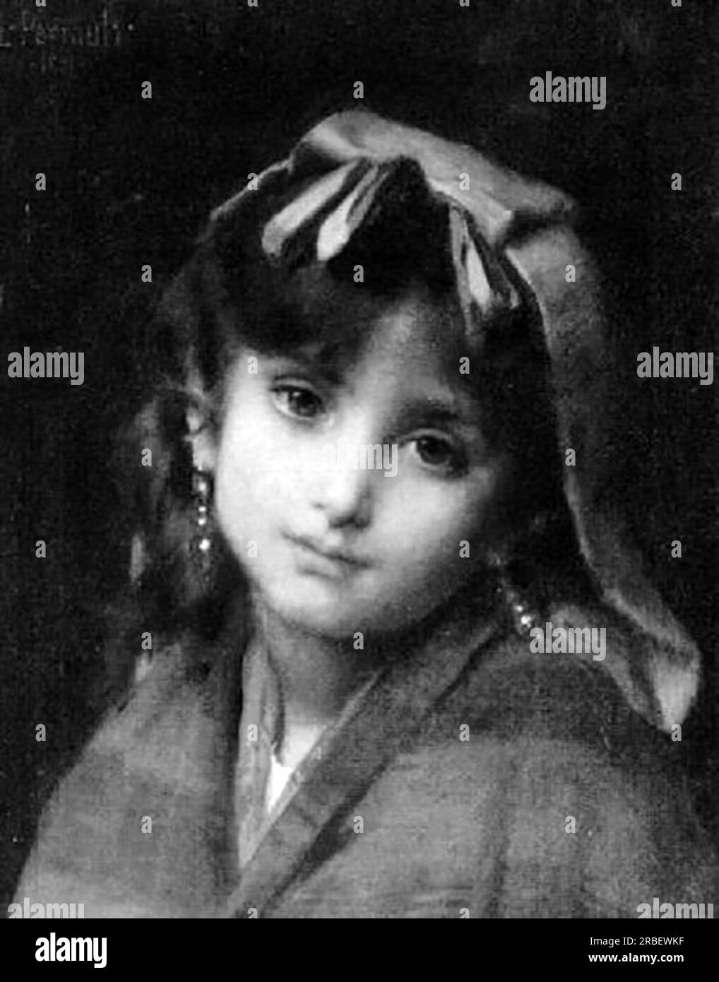 The blue ribbon 1881 by Léon Bazile Perrault Stock Photo - Alamy