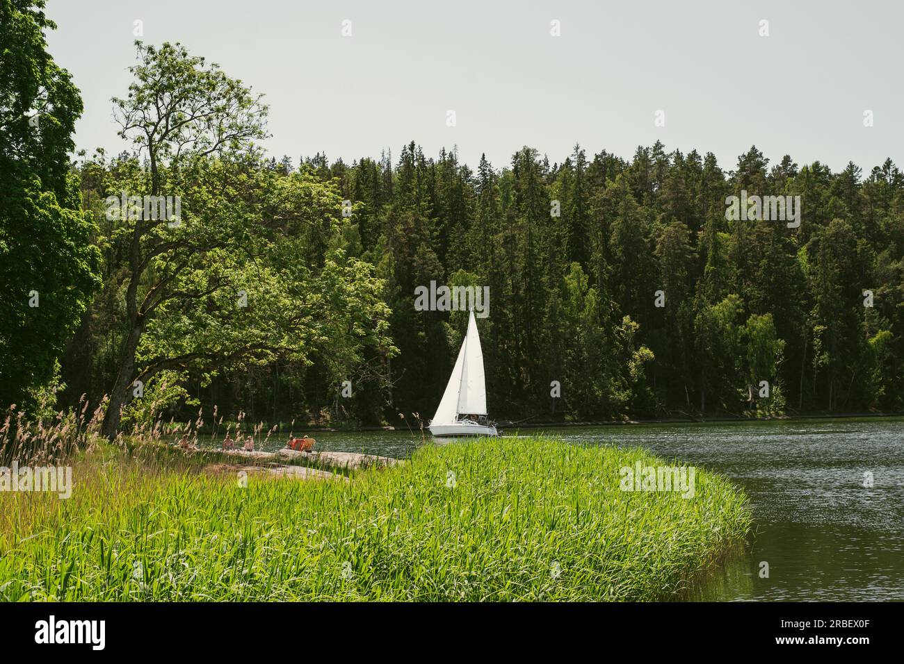 Yacht on resort spring lake hi-res stock photography and images - Alamy