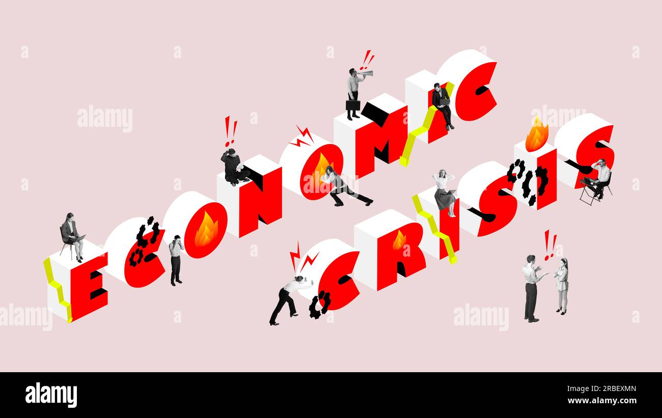 Economic crisis. Employees, office workers suffering from crisis in ...