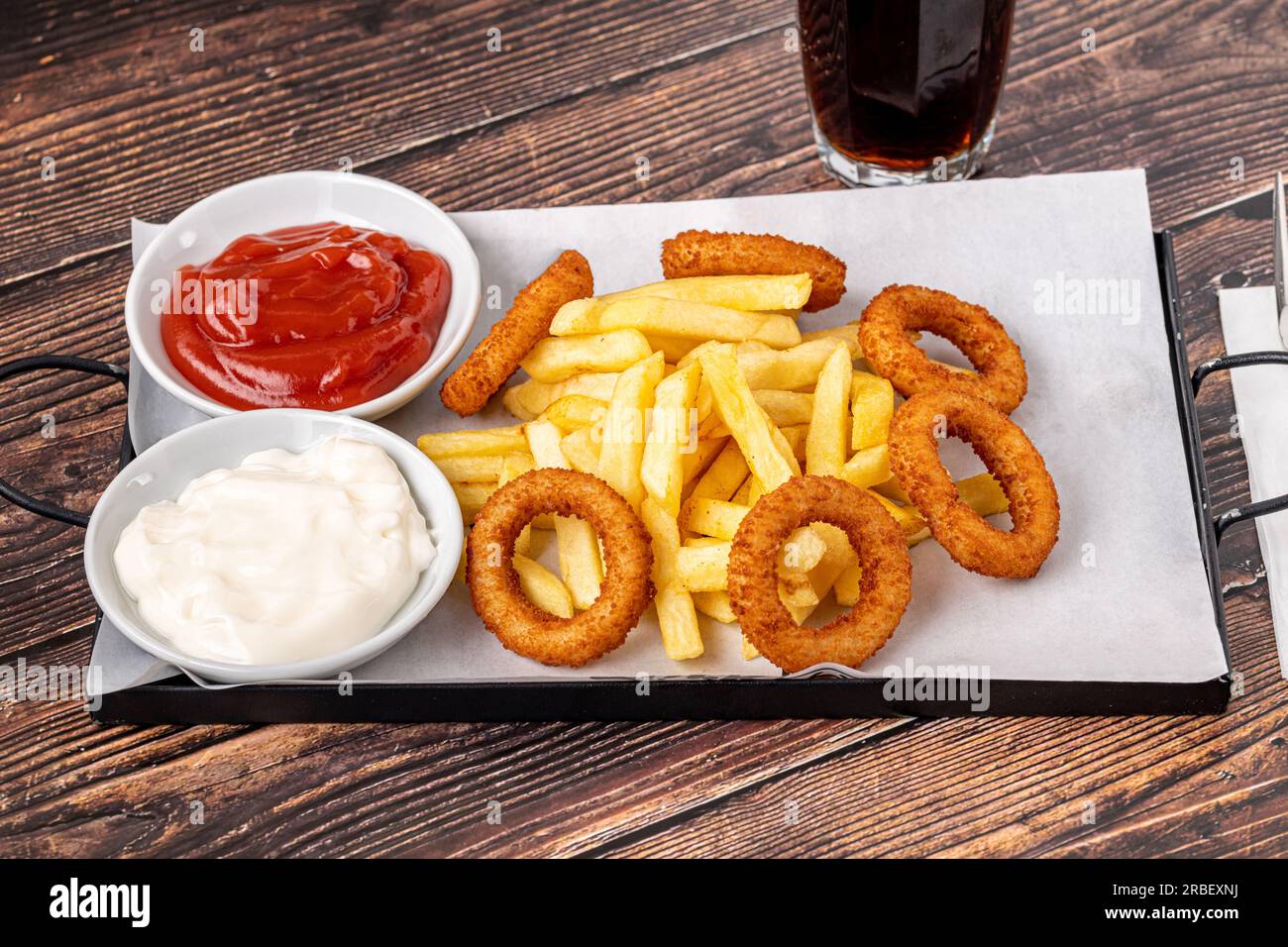 French fries onion rings hi-res stock photography and images - Alamy