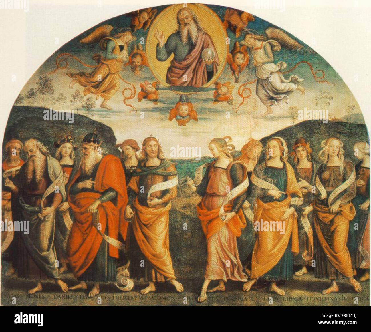 The Almighty with Prophets and Sybils 1500 by Pietro Perugino Stock ...