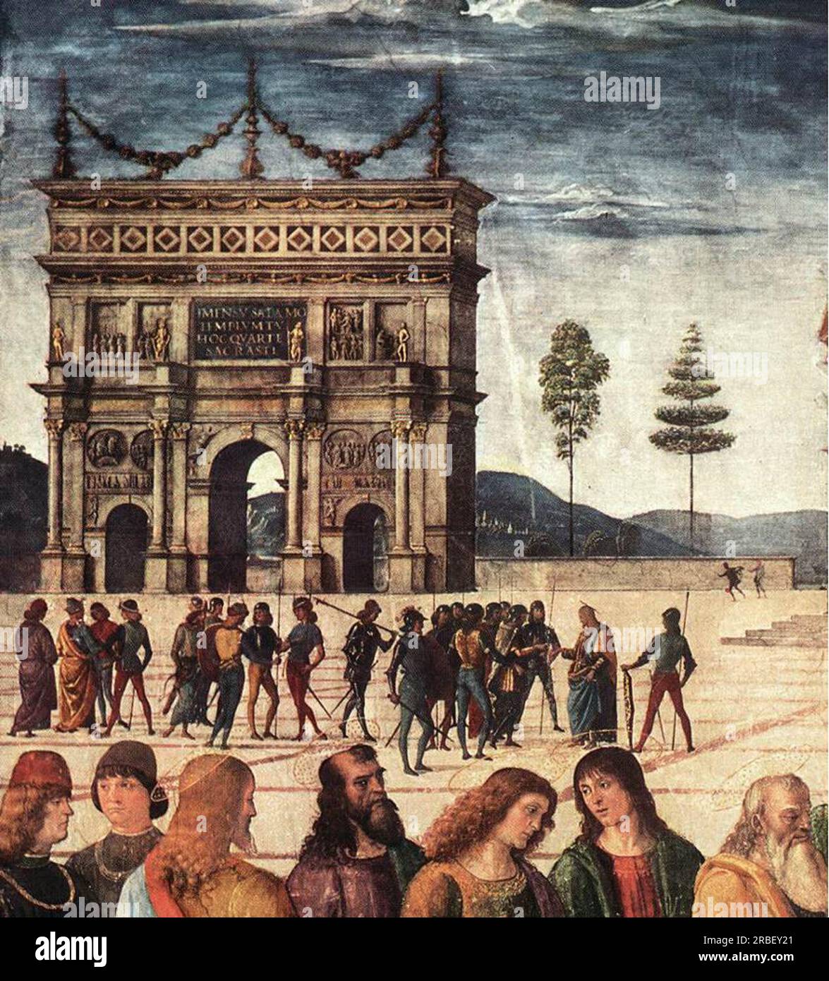 Christ Handing the Keys to St. Peter (detail 2) 1481 by Pietro Perugino ...