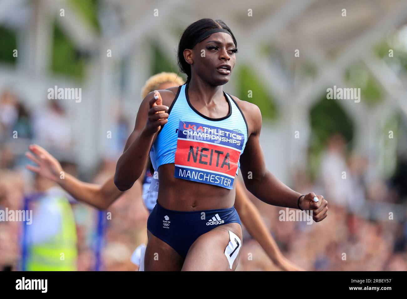 Daryll Neita wins the women’s 200m final during the UK Athletics ...