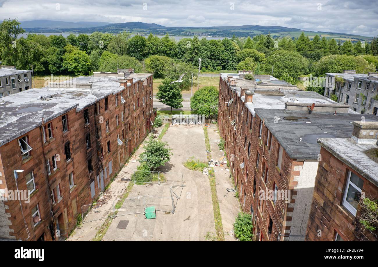 Council flats in poor housing estate with many social welfare issues in ...