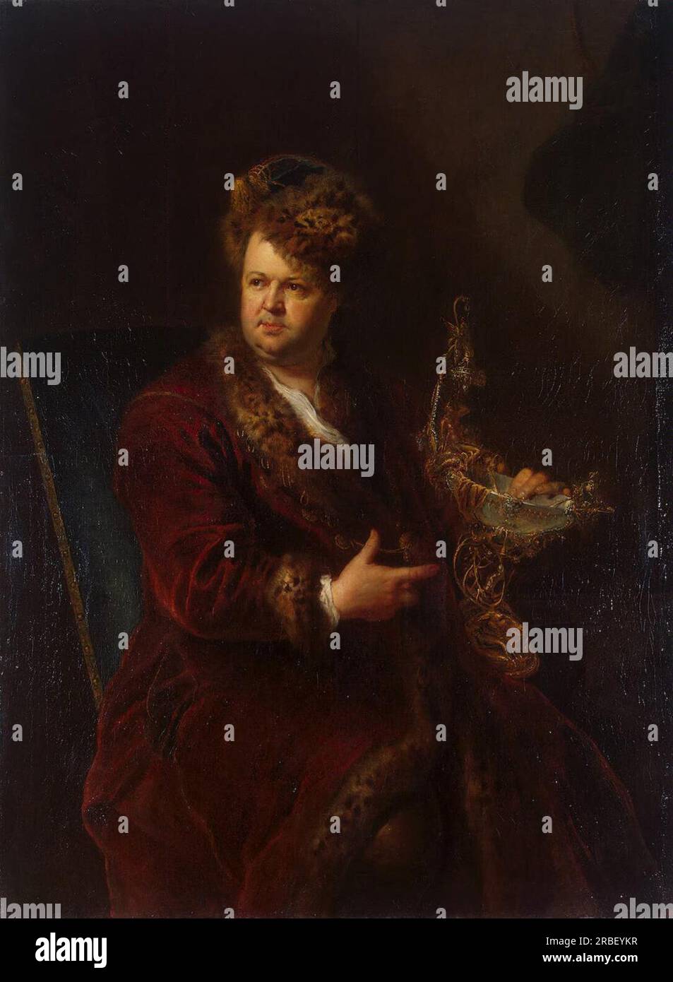 Portrait of Johann Melchior Dinglinger 1721 by Antoine Pesne Stock ...