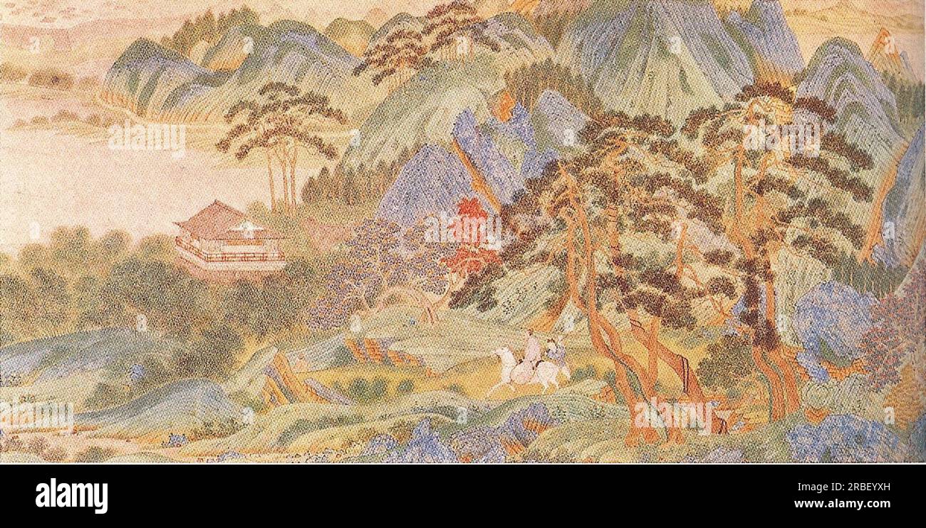 Saying Farewell at Xunyang (detail) by Qiu Ying Stock Photo - Alamy