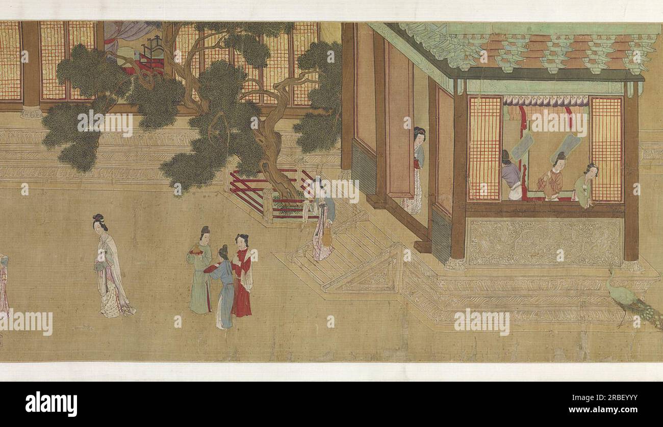 Spring Morning in the Han Palace (View C) 1530 by Qiu Ying Stock Photo ...