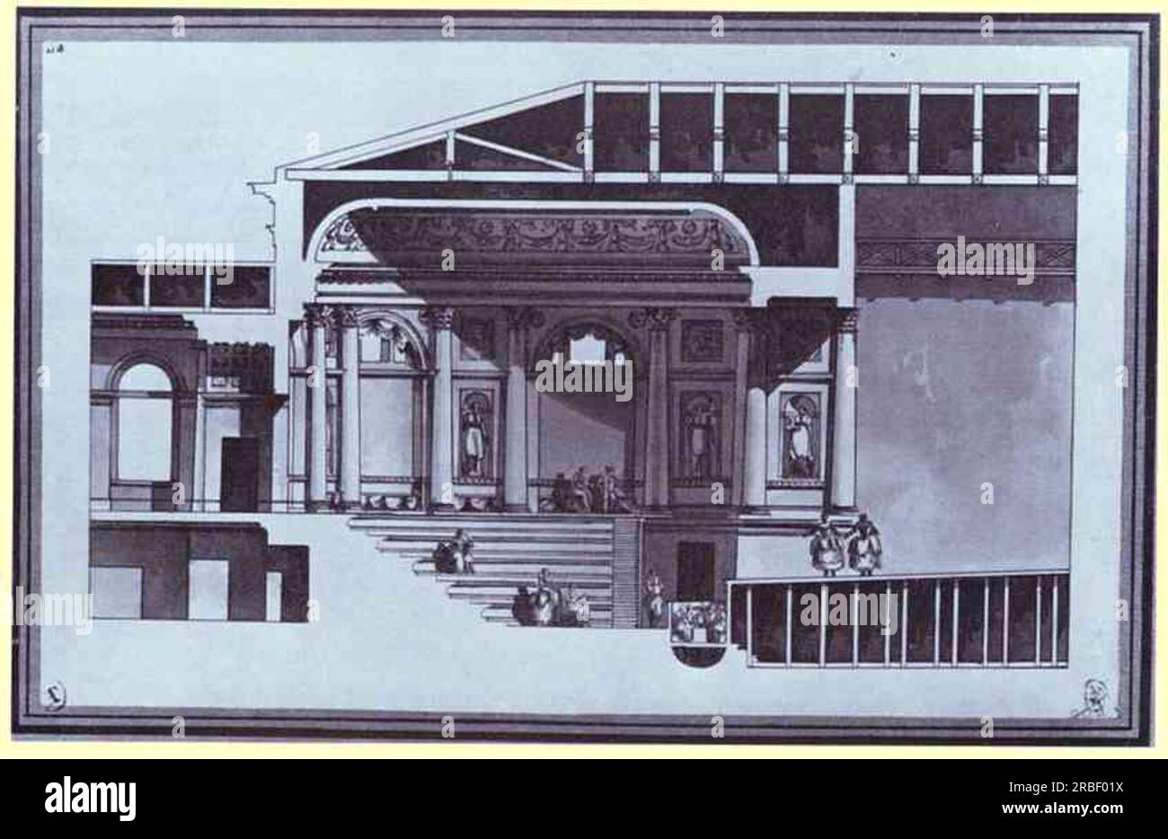 Design of the Hermitage Theater in St. Petersburg (section) 1783 ...