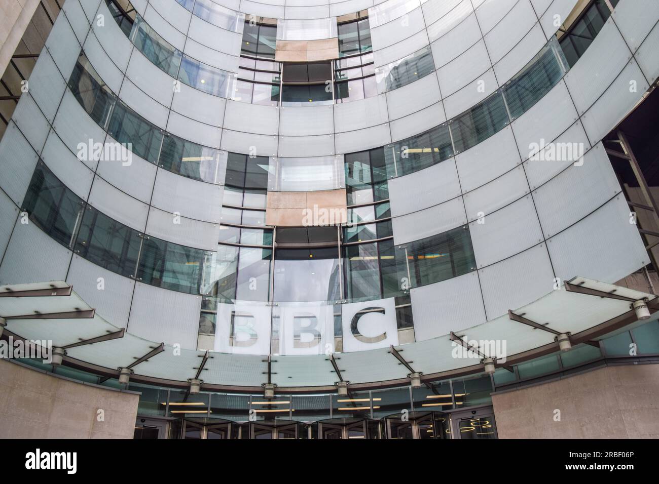 London, UK. 9th July 2023. General view of the BBC headquarters in ...