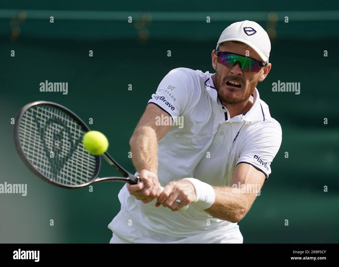 Jamie Murray in action during his mixed doubles match with Taylor ...