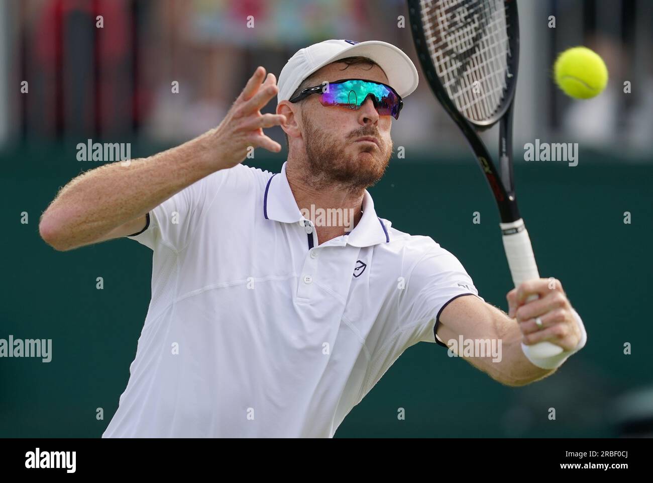 Jamie Murray in action during his mixed doubles match with Taylor ...