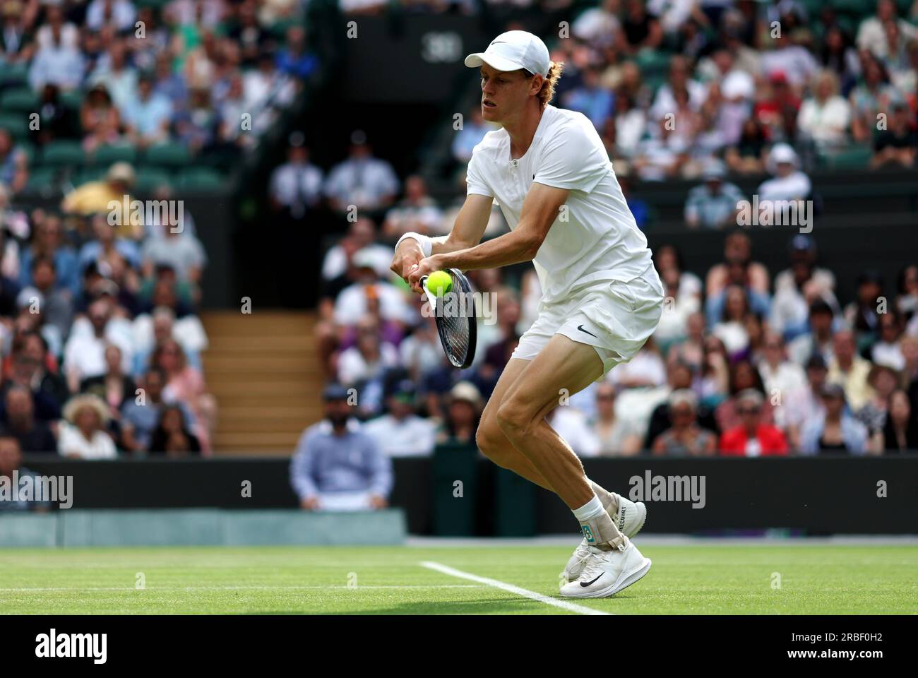 Jannik Sinner in action against Daniel Elahi Galan (not pictured) on ...