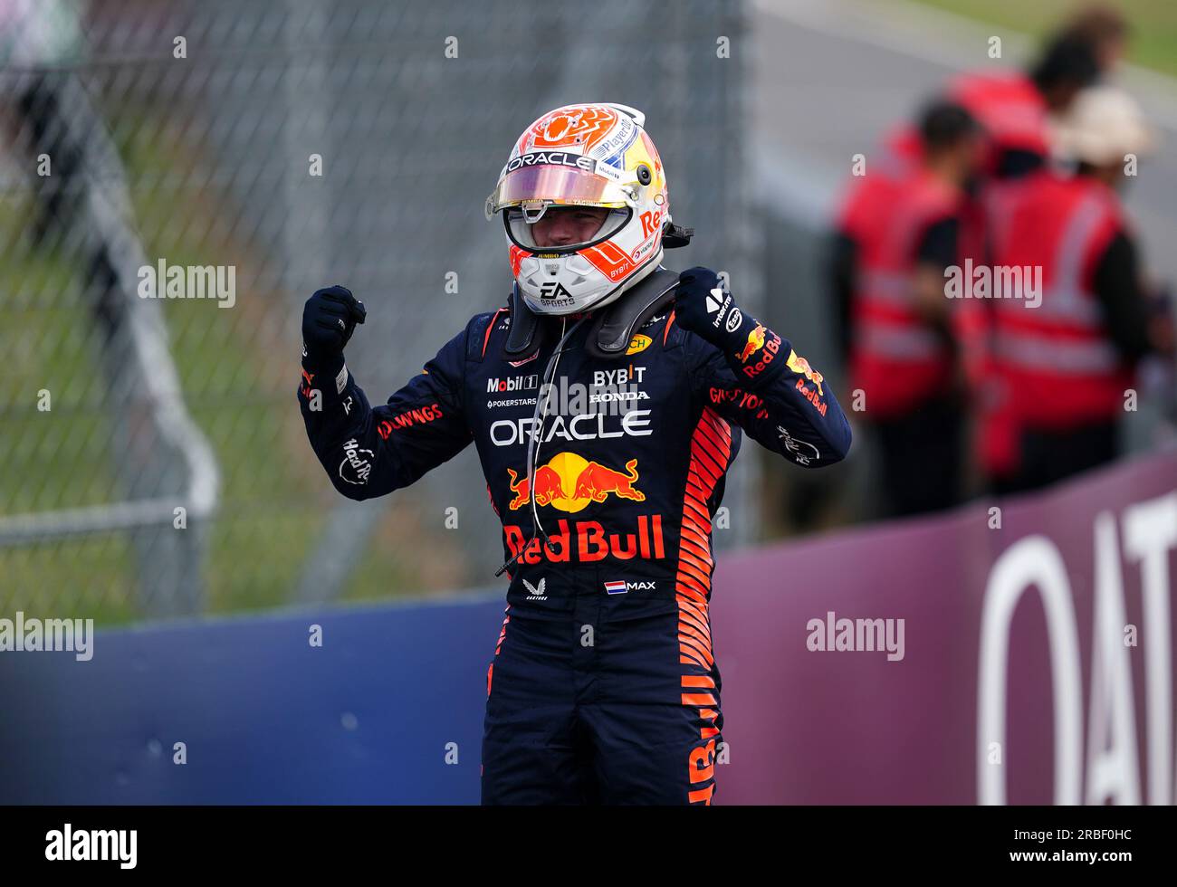 Red Bull's Max Verstappen celebrates finishing first following the ...