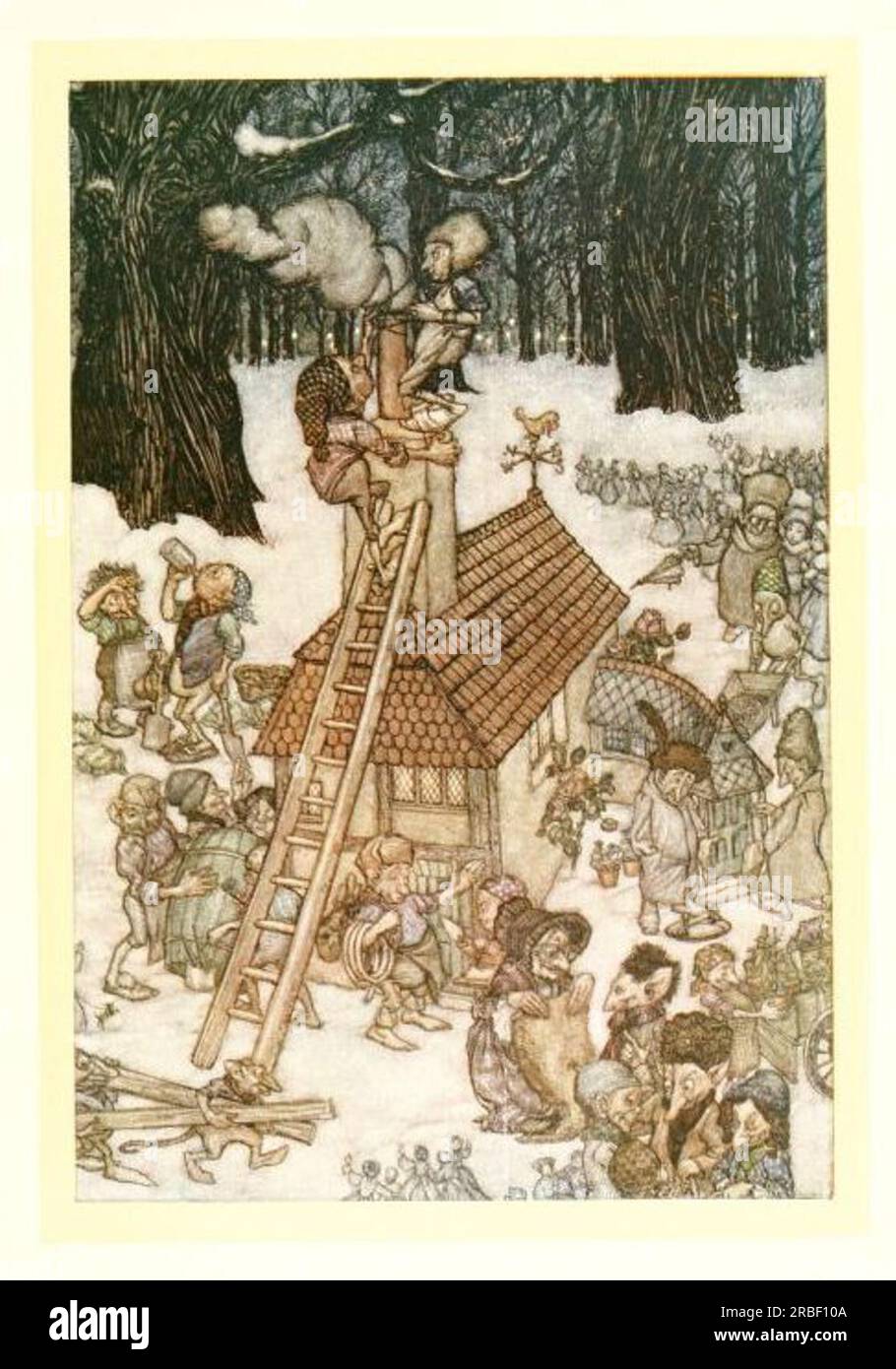 Building the house for Maimie by Arthur Rackham Stock Photo - Alamy