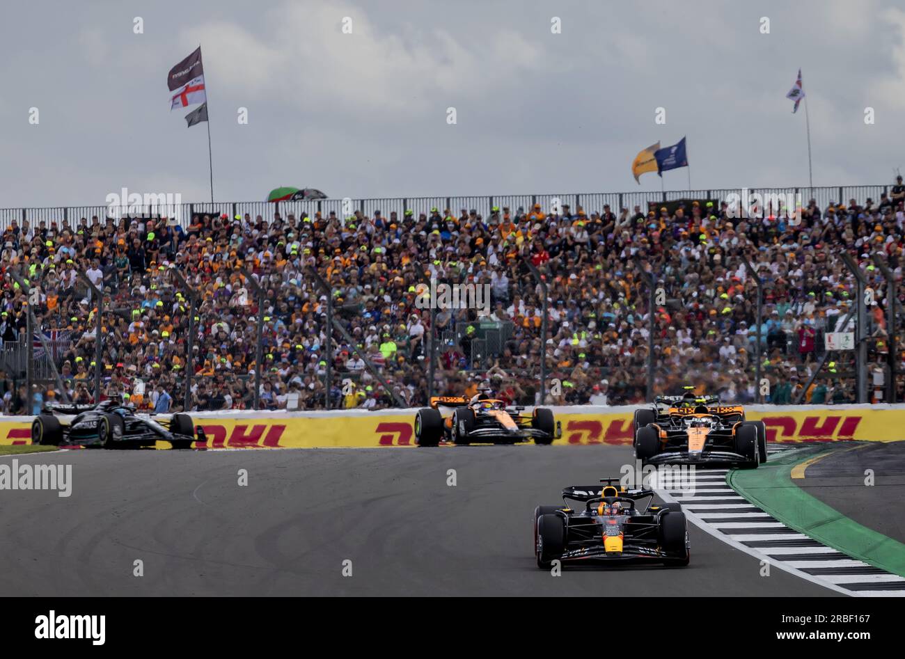 SILVERSTONE - Max Verstappen (Red Bull Racing) with Lando Norris ...