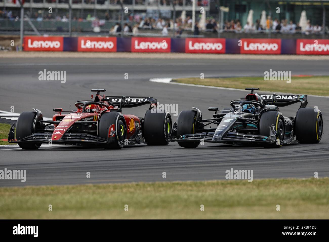16 LECLERC Charles (mco), Scuderia Ferrari SF-23, action 63 RUSSELL ...