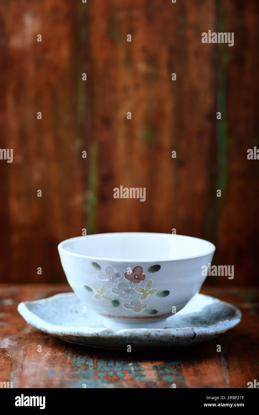 Traditional, handcrafted ceramic. Soft focus. Close up. Copy space ...