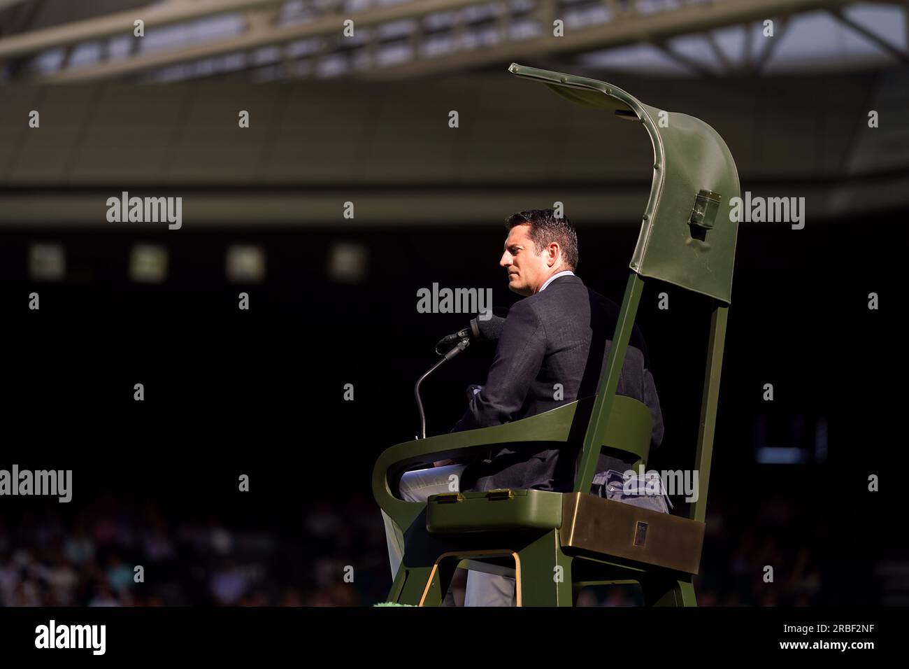 Chair umpire Richard Haigh on centre court on day seven of the 2023 ...
