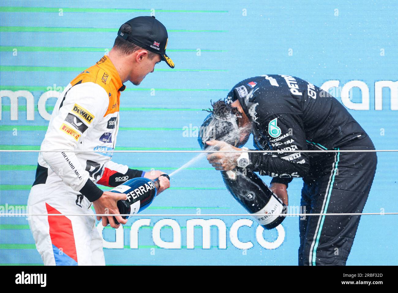 podium NORRIS Lando (gbr), McLaren F1 Team MCL60, HAMILTON Lewis (gbr ...