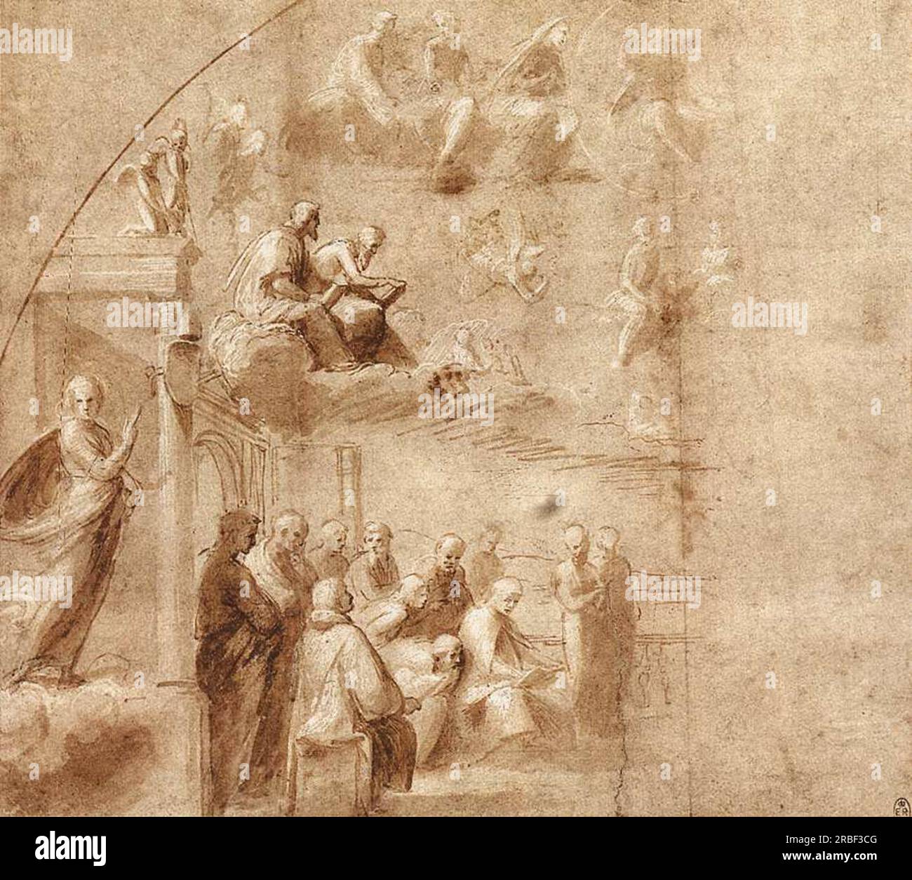 Raphael disputa sketch hi-res stock photography and images - Alamy