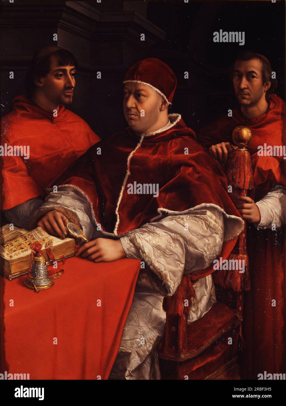 Portraits of Leo X, Cardinal Luigi de' Rossi and Giulio de Medici 1518 ...