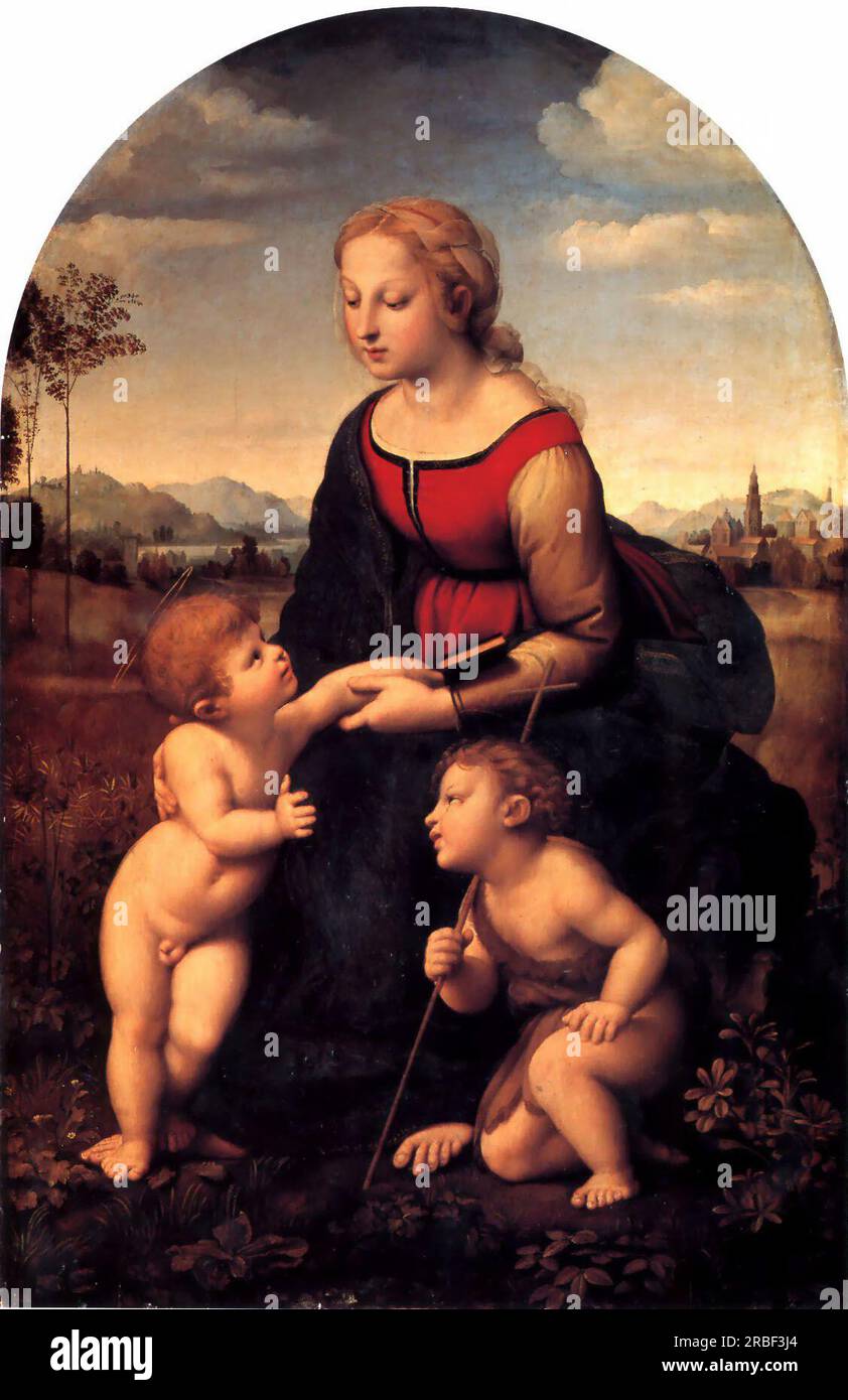 The Virgin and Child with Saint John the Baptist 1507 by Raphael Stock ...