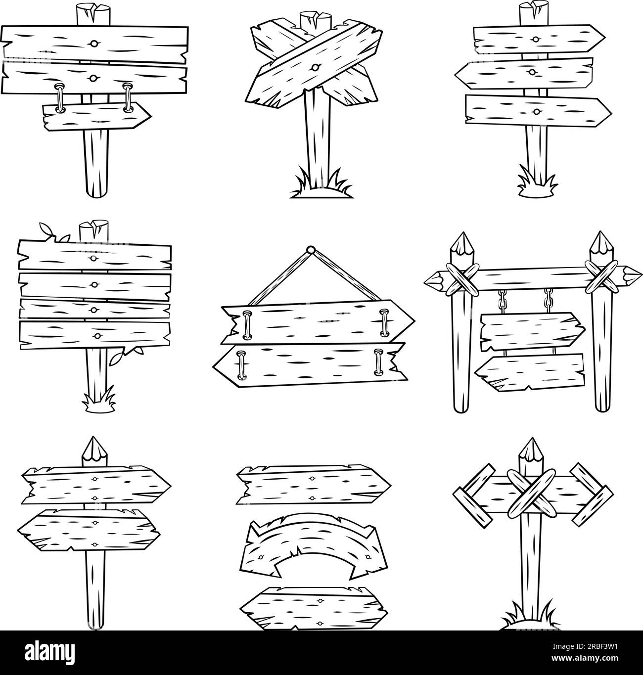 Old wooden road signs right hi-res stock photography and images - Alamy