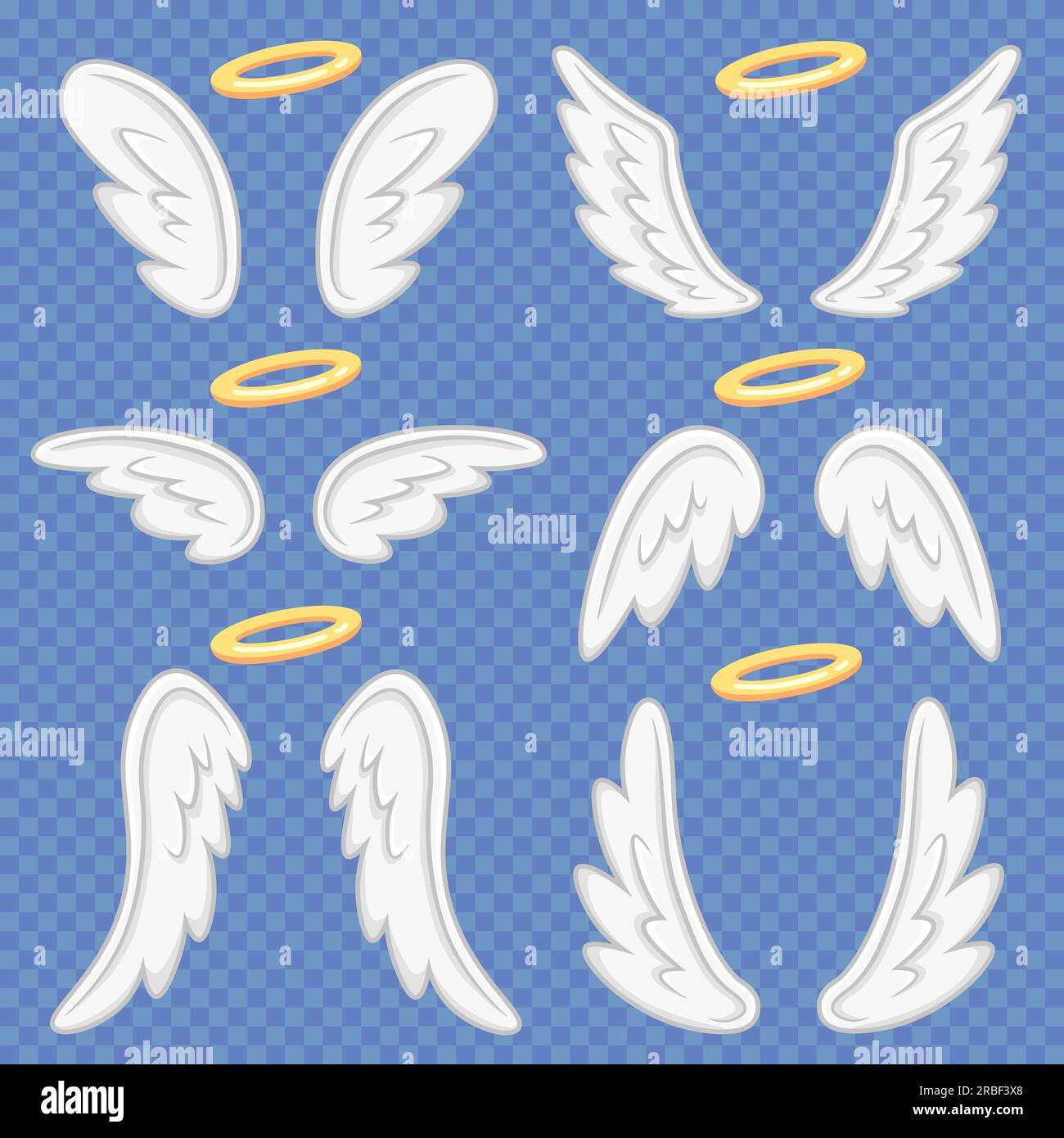 Cartoon Angel Wings Holy Angelic Nimbus And Heavenly Angels Wing