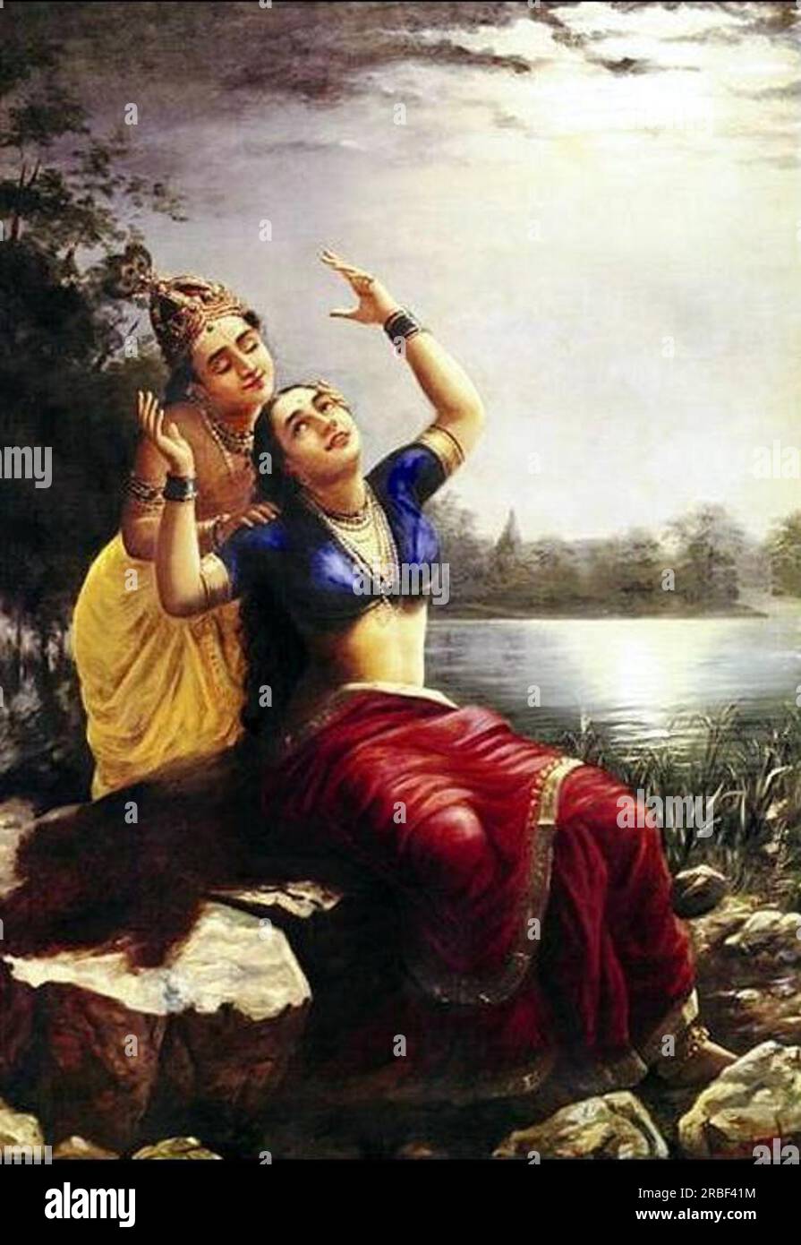 Radha and Madhav 1890 by Raja Ravi Varma Stock Photo - Alamy