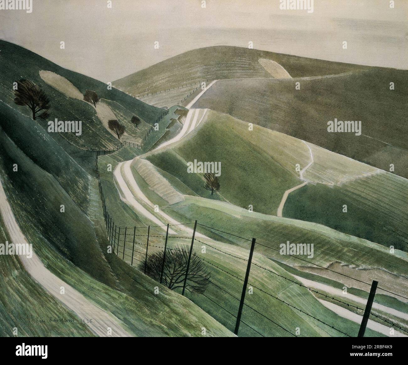 Chalk Paths 1935 by Eric Ravilious Stock Photo - Alamy