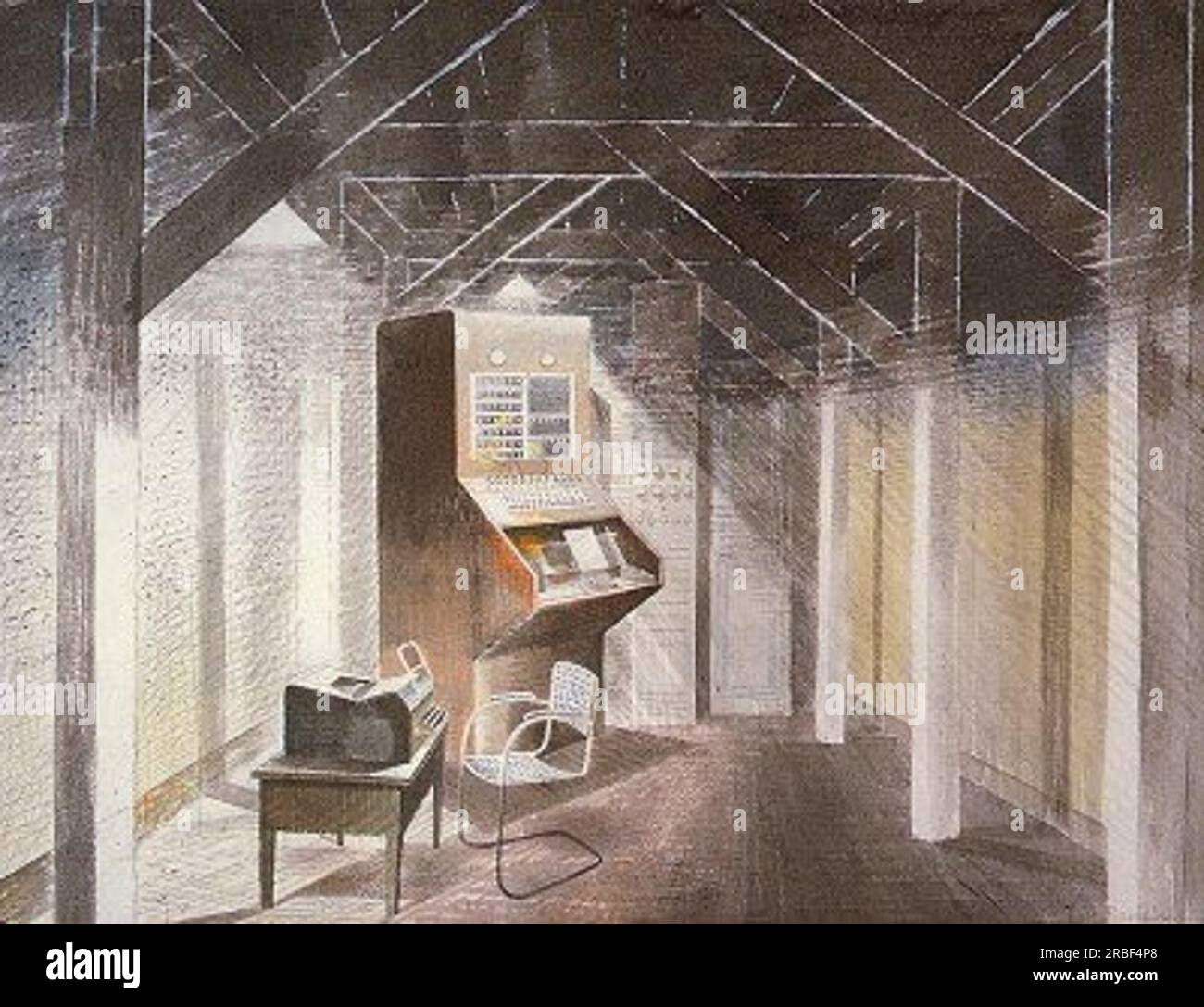 The Teleprinter Room 1941 by Eric Ravilious Stock Photo - Alamy