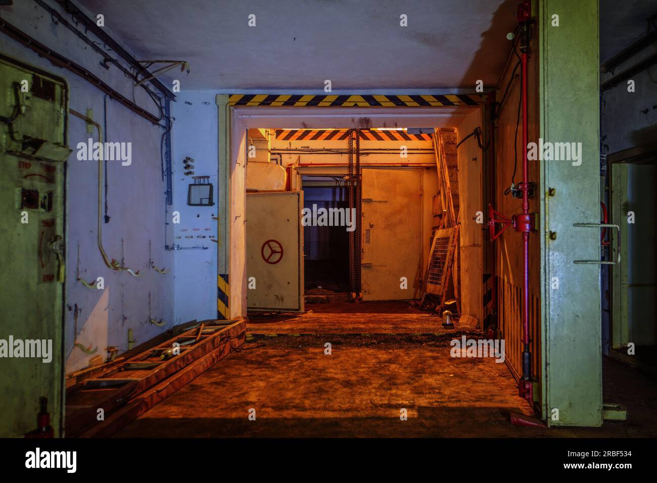 Bunker hosting nuclear weaponry with large blast proof armored door ...