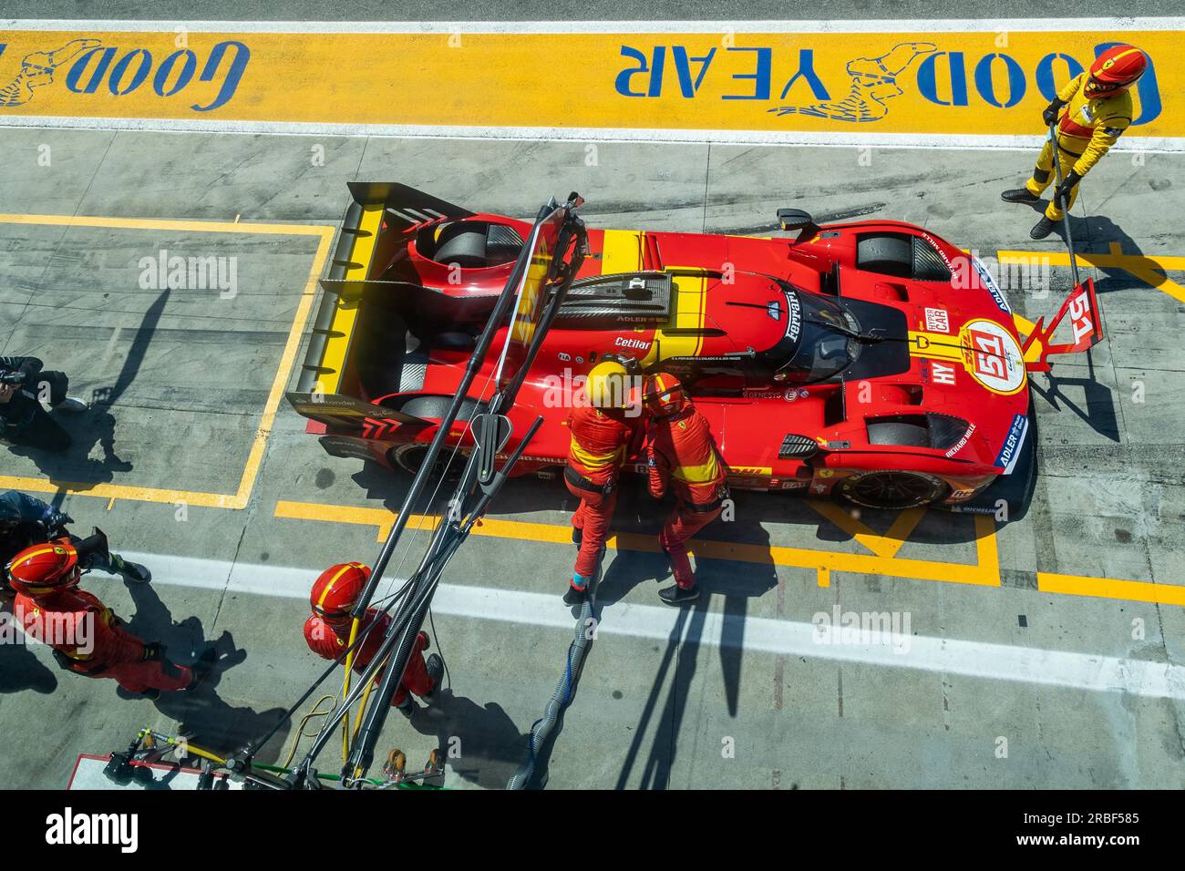 Monza, Italy. 09th July, 2023. Pit stop of FERRARI AF CORSE ...