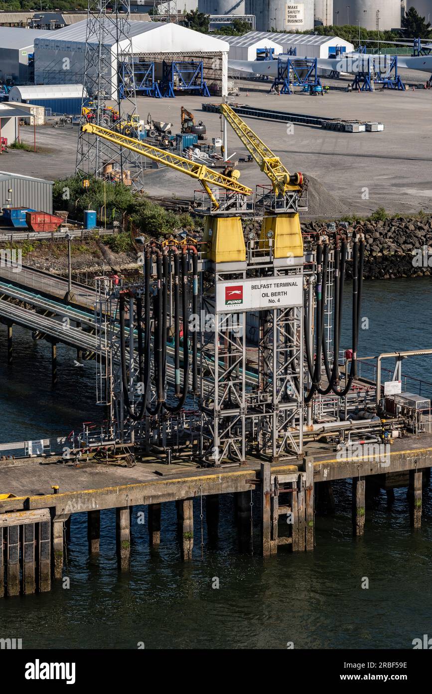 Belfast, Northern Ireland, UK. 7 June 2023. Belfast docks oil terminal ...