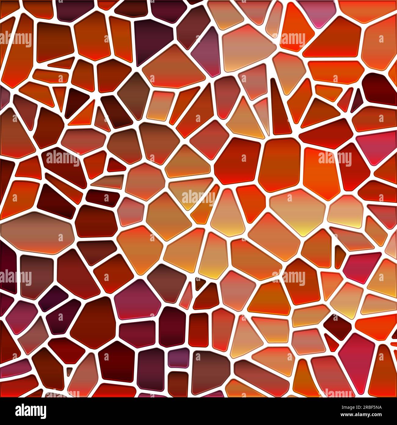 abstract vector stained-glass mosaic background - red and orange Stock ...