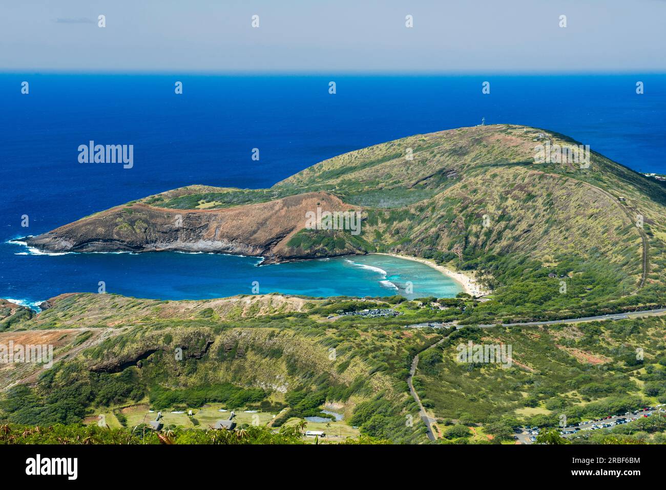 View of Hanauma bay from the top of Koko crater Stock Photo - Alamy