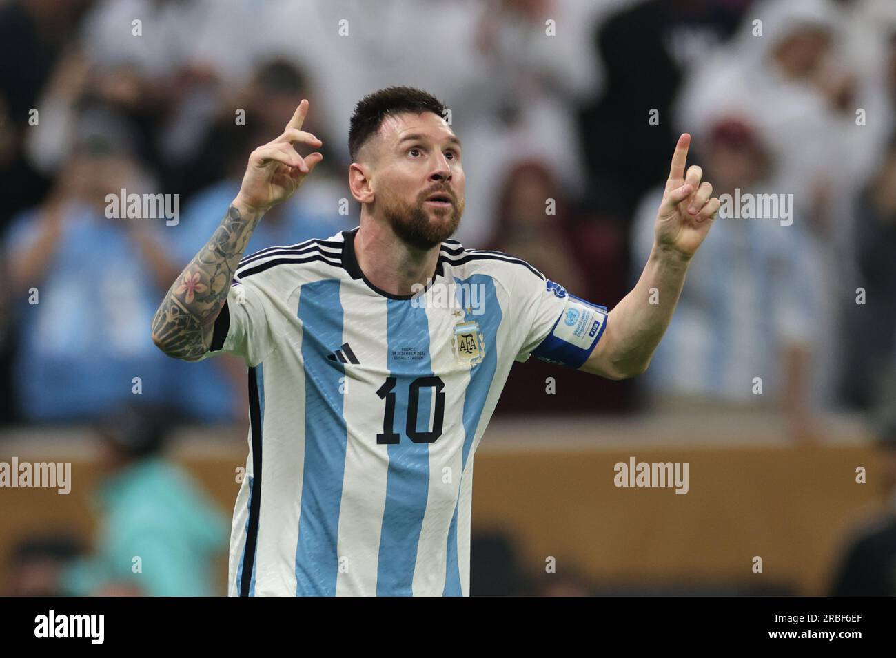 Lusail, Qatar, 18th. December 2022. Lionel Messi celebrates his team’s ...