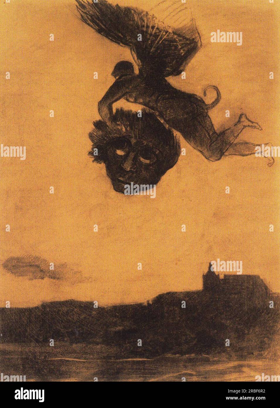 Devil take a head in the air 1876 by Odilon Redon Stock Photo - Alamy