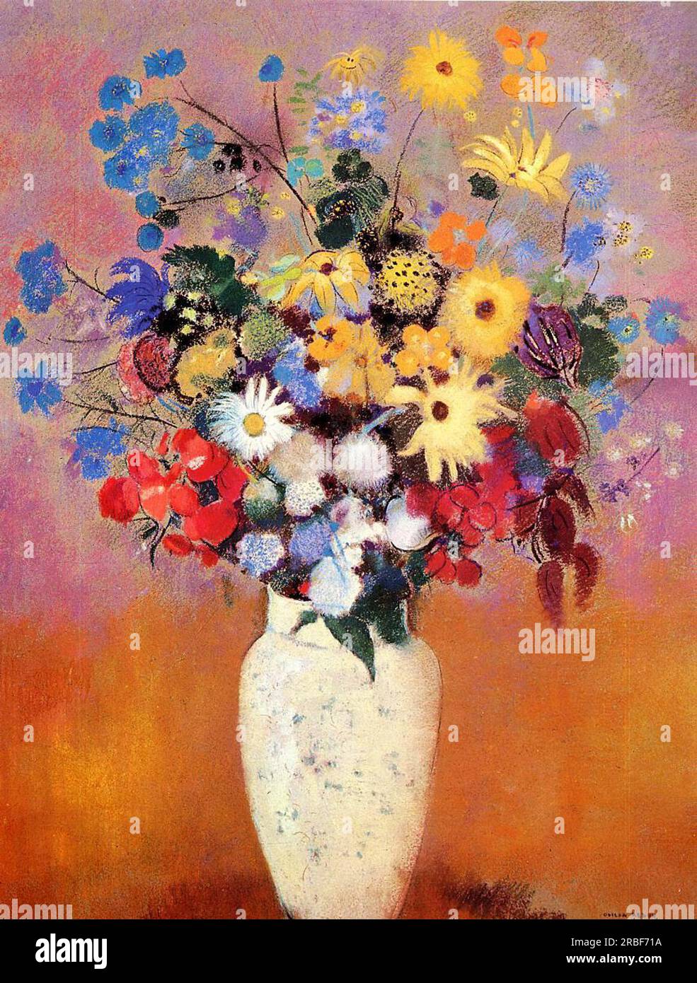 White Vase with Flowers 1916 by Odilon Redon Stock Photo - Alamy
