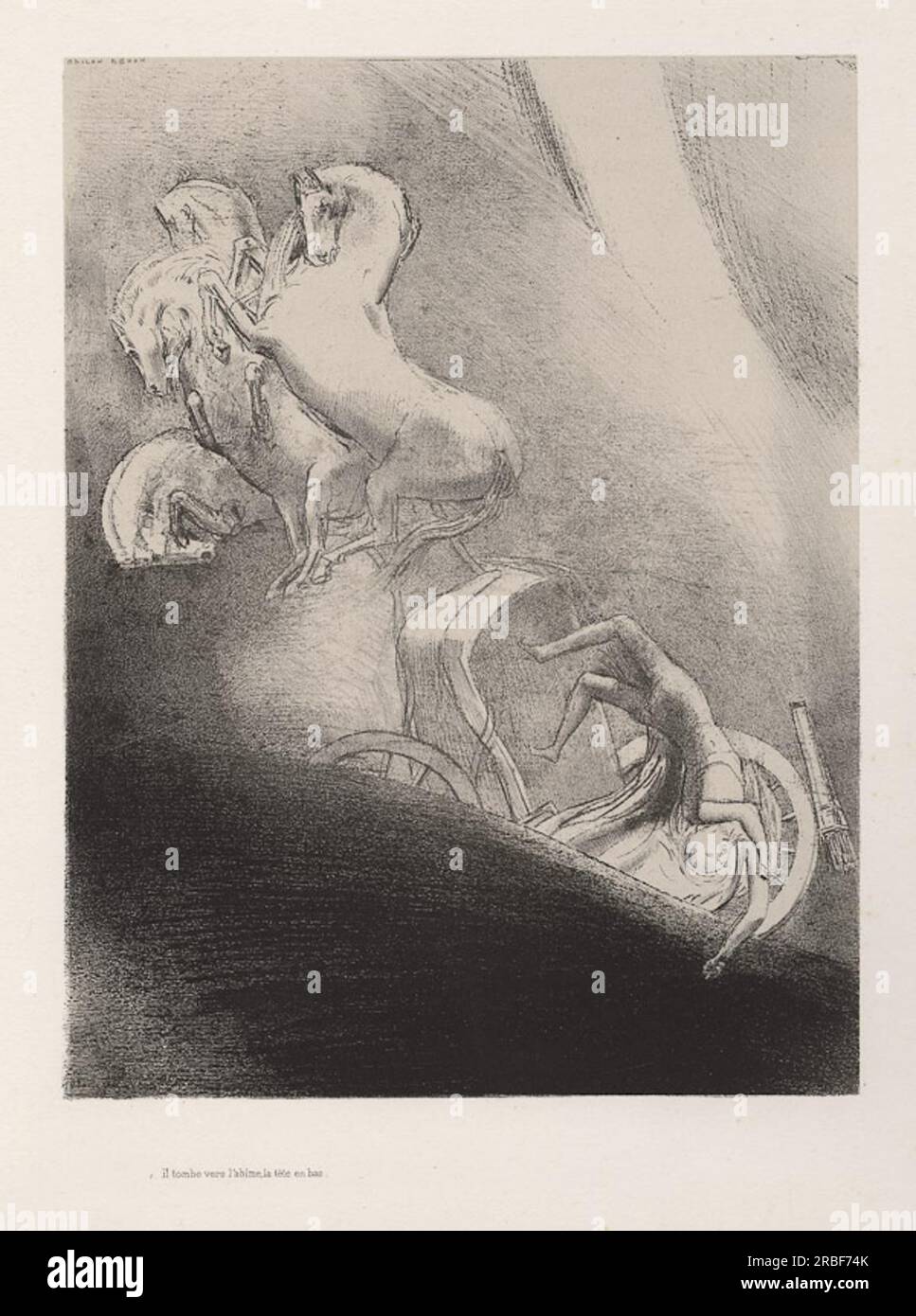 He falls, head-first, into the abyss (plate 17) 1896 by Odilon Redon ...