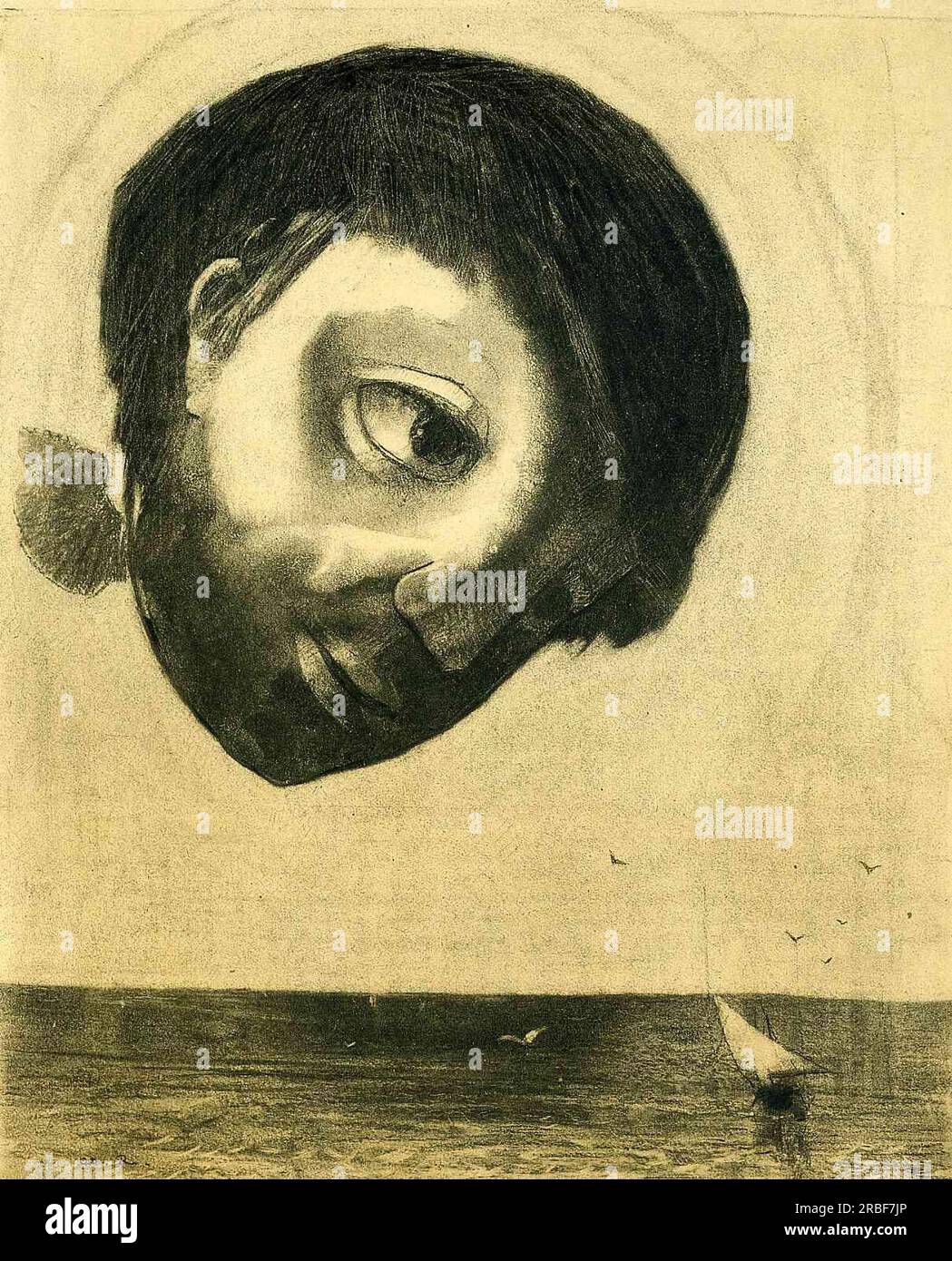 Photograph of Guardian Spirit of the Waters 1878 by Odilon Redon Stock ...